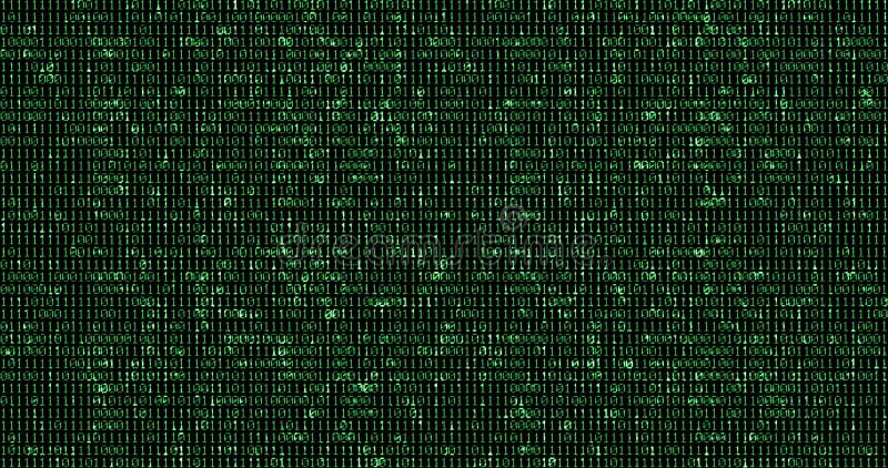 Zero and One Green Binary Digital Code, Computer Generated Seamless Loop Abstract Motion ...