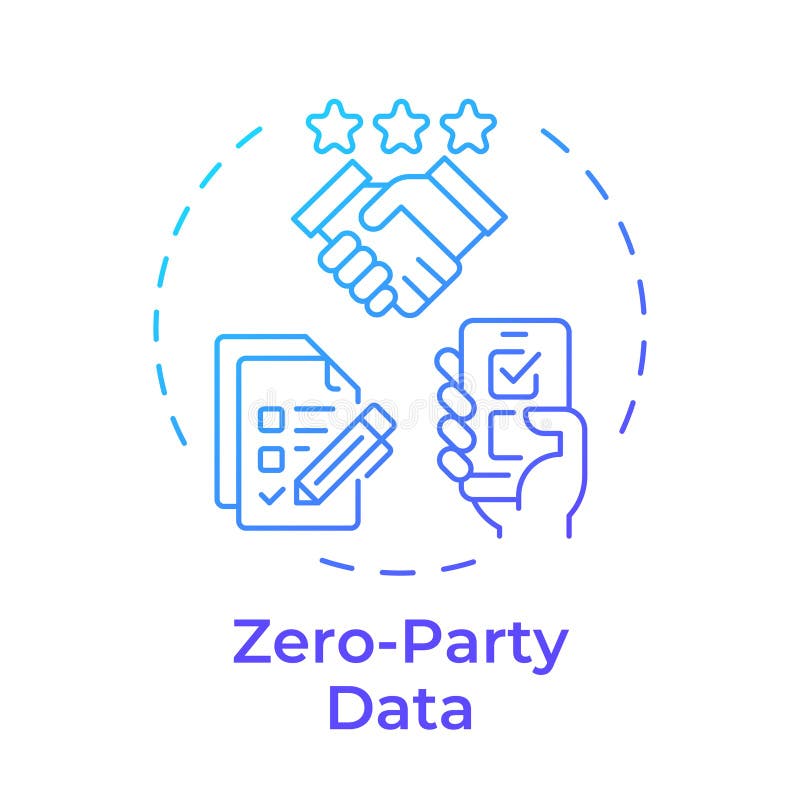 Zero Party Data Blue Gradient Concept Icon Stock Vector - Illustration ...