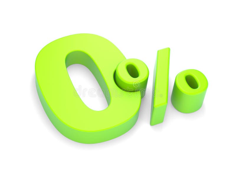 Zero percent interest rate stock illustration. Illustration of sign ...