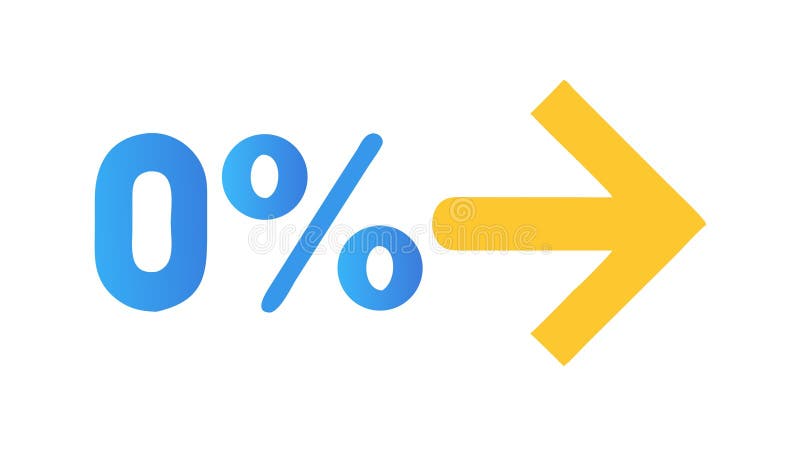 Zero Percent Arrow Icon, Representing Progress or Change, Vector Design ...