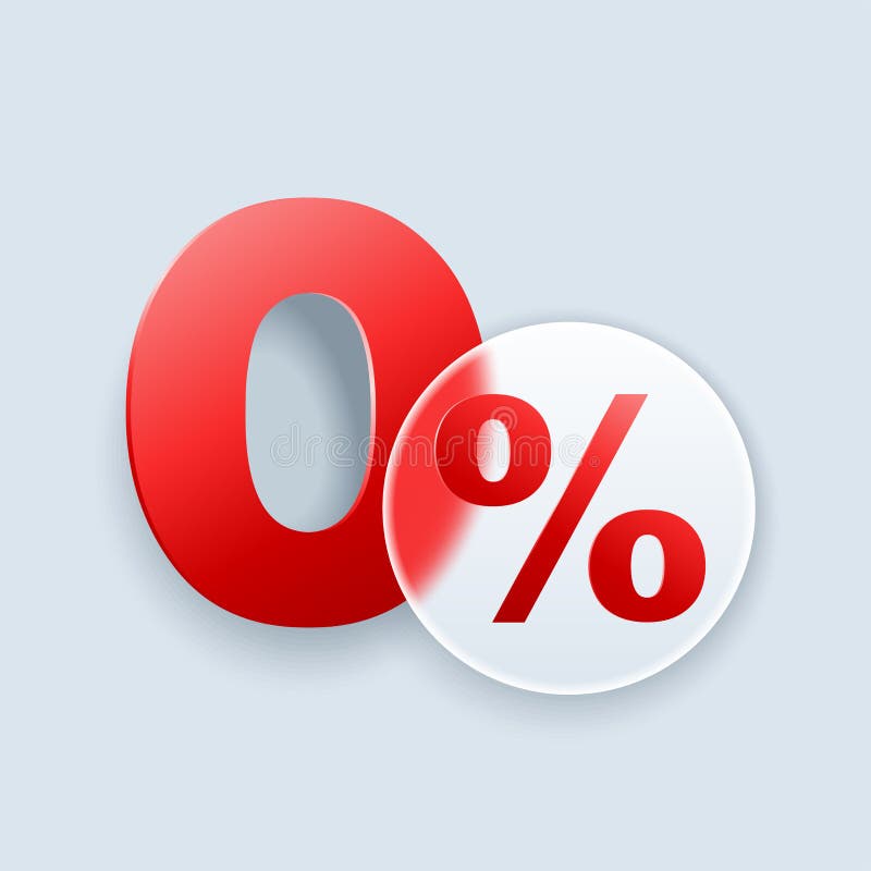 Zero Percent Commission in Glossy Style Stock Vector - Illustration of ...