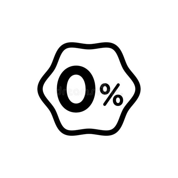Zero percent icon stock vector. Illustration of thin - 338292865