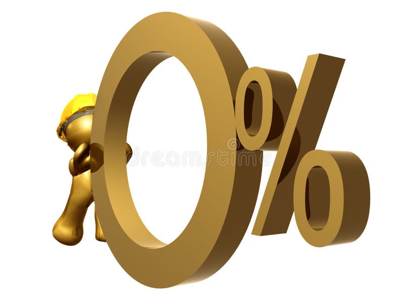 Zero percent interest rate stock illustration. Illustration of pose ...