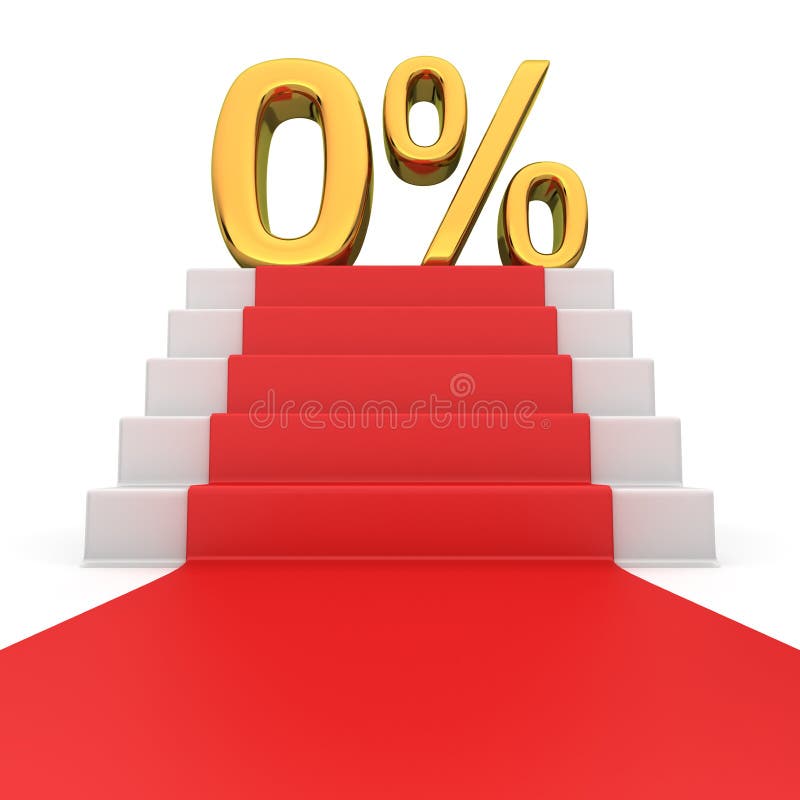 Zero percent on red carpet stock illustration. Illustration of interest ...