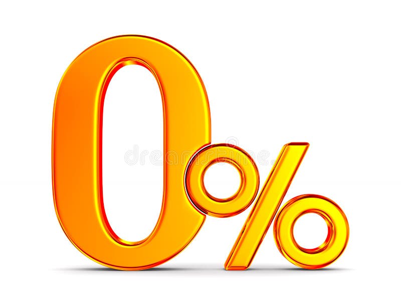 Zero Percent on White Background. Isolated 3D Illustration Stock ...
