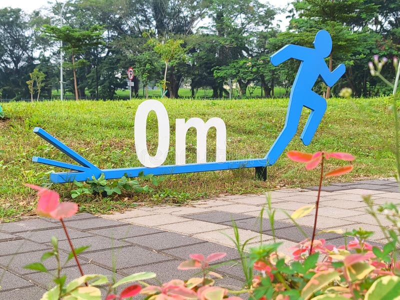 A Zero Point Sign on a Running Track Stock Photo - Image of bright ...