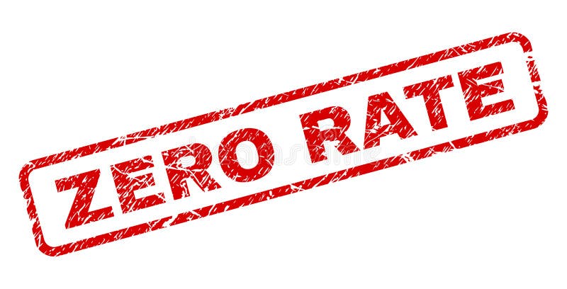 Scratched ZERO RATE Rounded Rectangle Stamp Stock Vector - Illustration ...