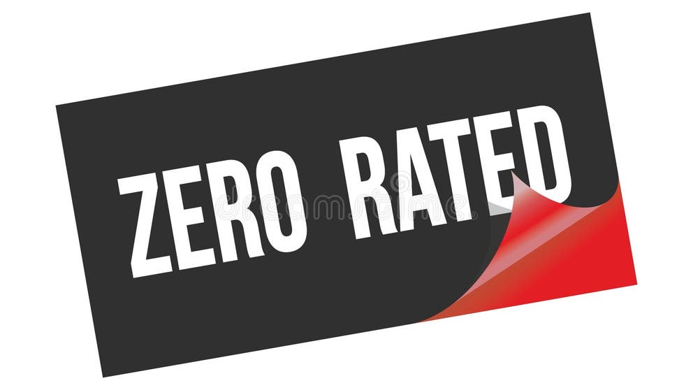ZERO RATED Text on Black Red Sticker Stamp Stock Illustration ...