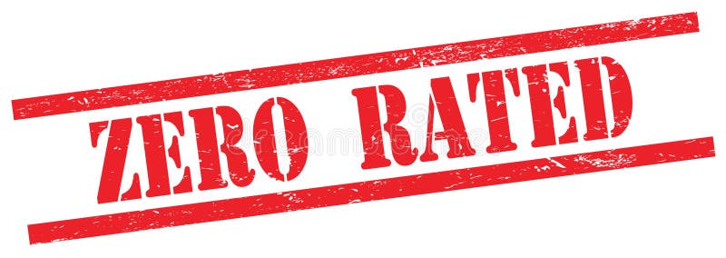 ZERO RATED Text on Red Grungy Rectangle Stamp Stock Illustration ...