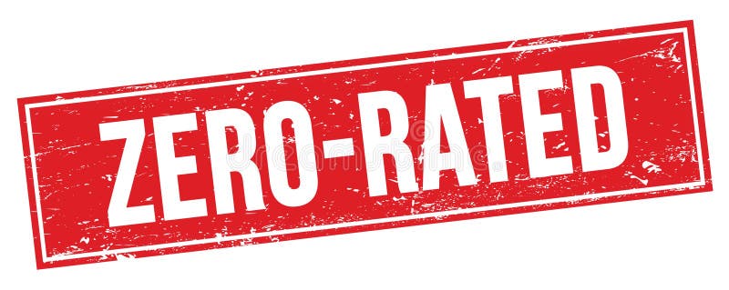 ZERO-RATED Text on Red Grungy Rectangle Stamp Stock Illustration ...
