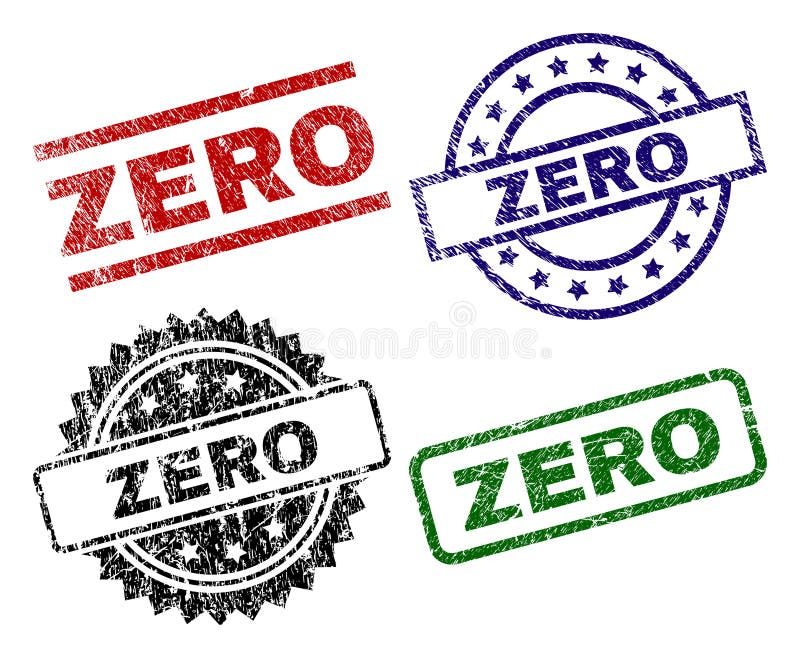 Damaged Textured ZERO Stamp Seals Stock Vector - Illustration of black ...