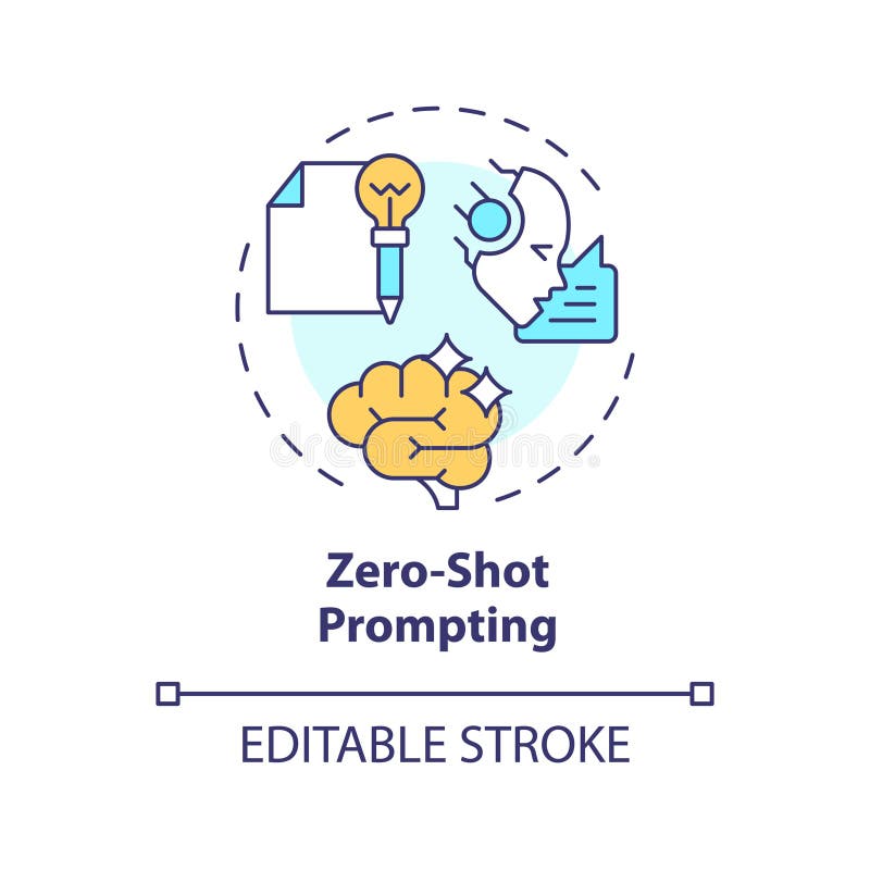 Zero Shot Prompting Multi Color Concept Icon Stock Vector ...