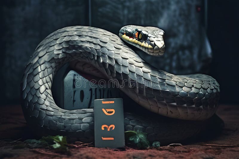 Zero a Snake Curled Up Around a Sign that Says with Its Head Rai Stock ...