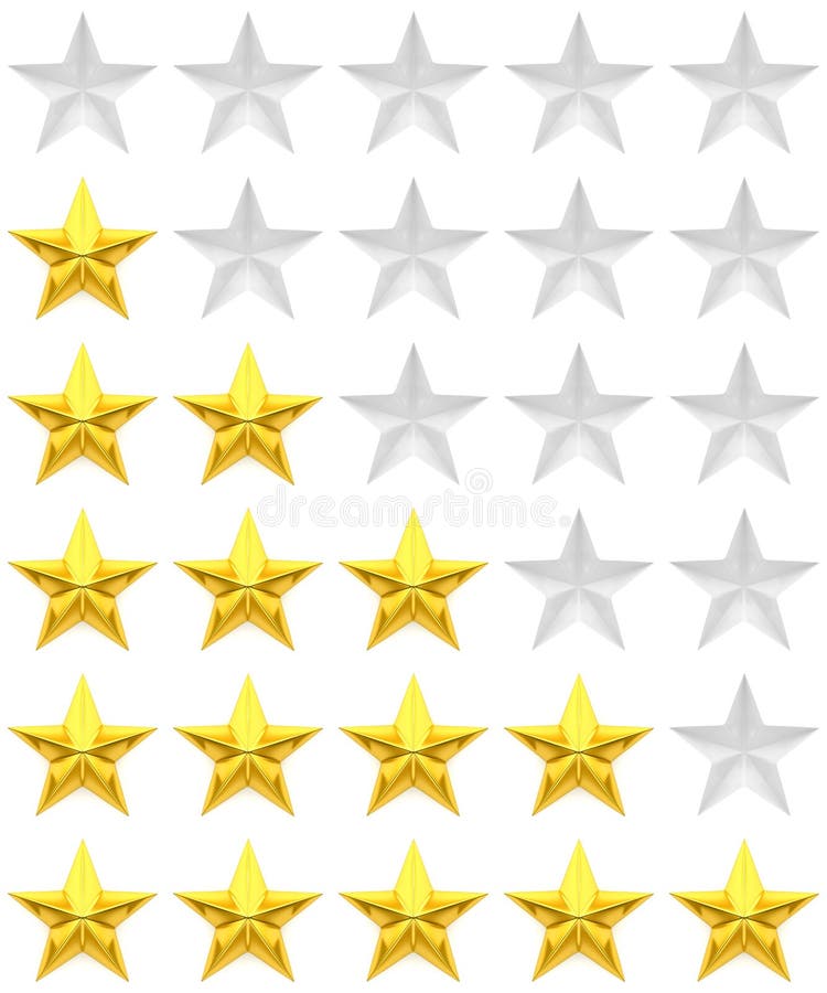 Zero To Five Star Review or Rating Stock Illustration - Illustration of ...