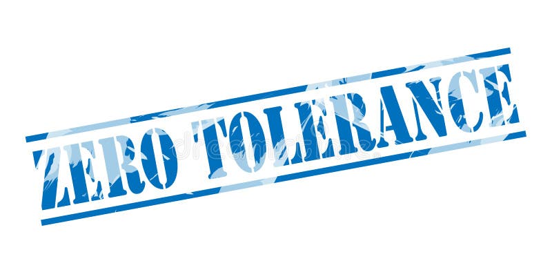 Zero tolerance blue stamp stock illustration. Illustration of stamp ...