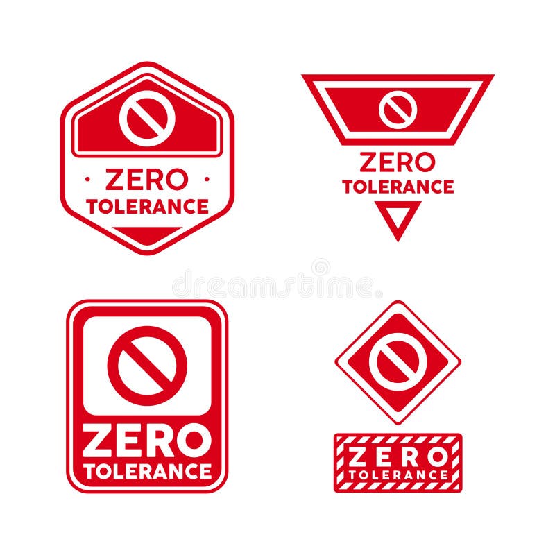 Zero Tolerance Policy Sign, Emblem, Badge. Vector Illustration Stock ...