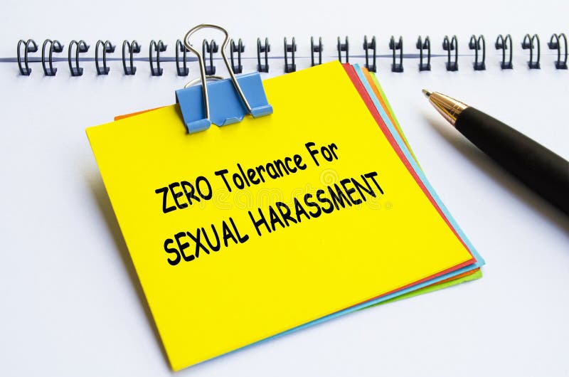 Zero Tolerance for Sexual Harassment Text on Yellow Notepad. No To ...