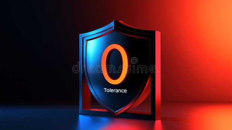 Zero Tolerance Shield Design with Vibrant Colors and Modern Style Stock ...