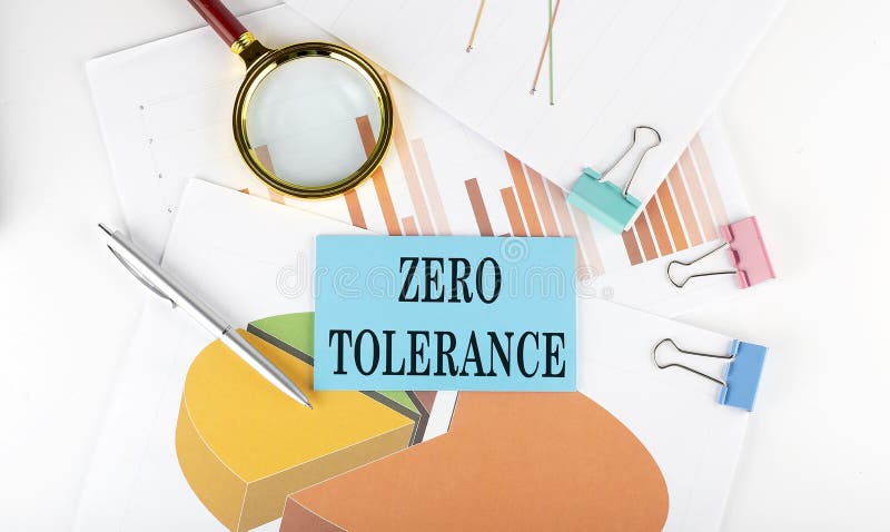 ZERO TOLERANCE Text on the Sticker on the Paper Diagram Stock Image ...