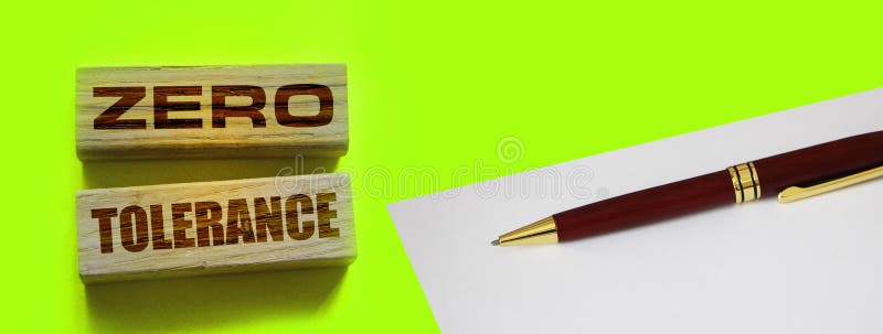 Zero Tolerance - Words from Wooden Blocks with Letters, Severely ...