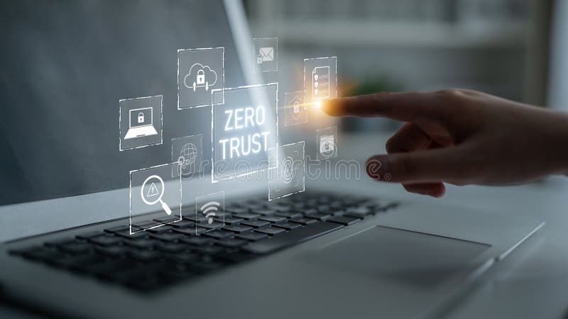 Zero Trust Cybersecurity Model and Data Protection Latch Stock Photo ...