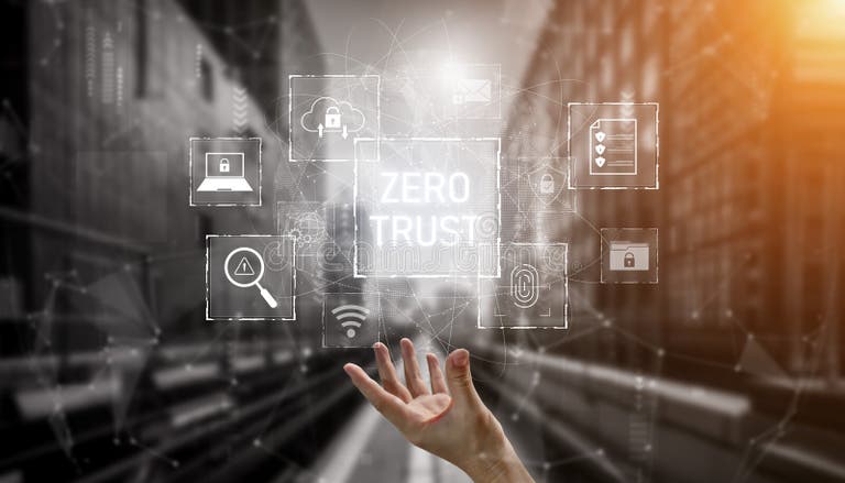 Zero Trust Cybersecurity Model and Data Protection Vouch Stock Illustration - Illustration of ...