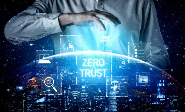 Zero Trust Cybersecurity Model and Data Protection Vouch Stock Image - Image of login ...