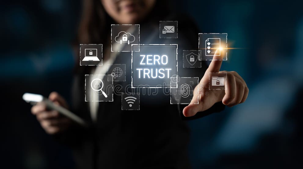 Zero Trust Cybersecurity Model and Data Protection Latch Stock Photo ...
