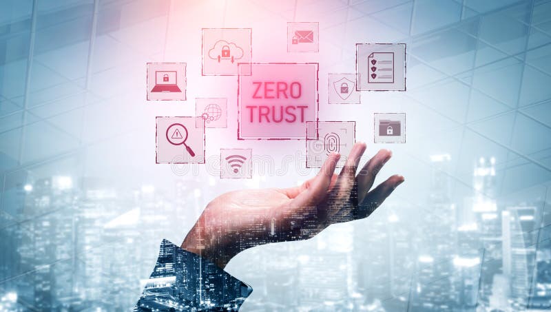 Zero Trust Cybersecurity Model and Data Protection Vouch Stock Image - Image of detection ...