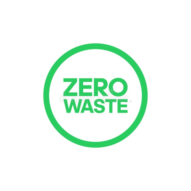 Zero Waste Bold Text in Center of Circle Logo. Ecology and Environment ...