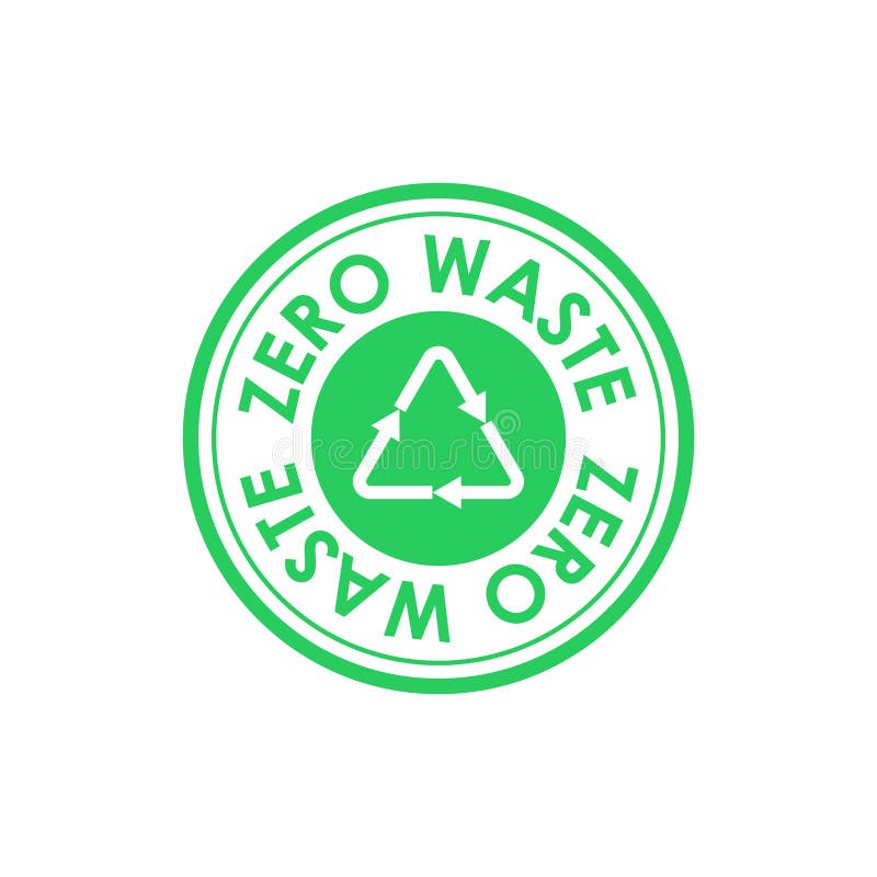 Zero Waste Circle Icon with the Mobius Strip in Center. Zero Waste Text ...