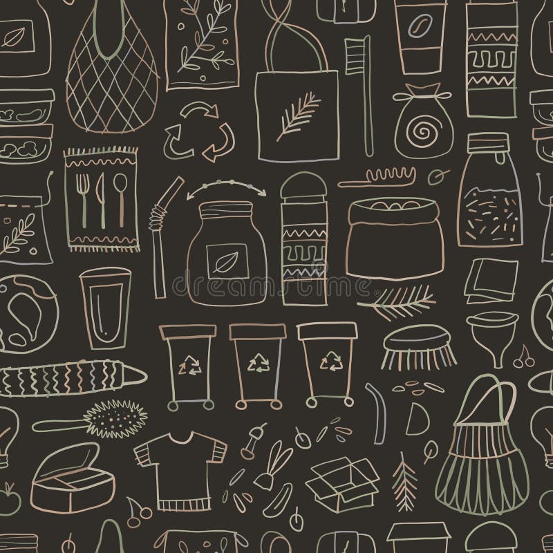 Zero waste. Concept art stock vector. Illustration of drawn - 248161537