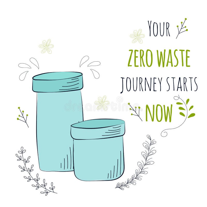 Zero Waste Concept. Hand Drawn Elements of Zero Waste Life. Vector ...