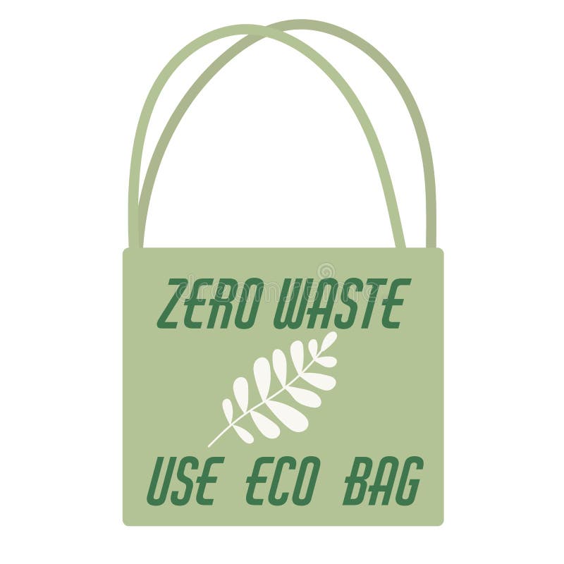 Zero Waste Call Slogan In Cartoon Style On Green Background. Stop ...