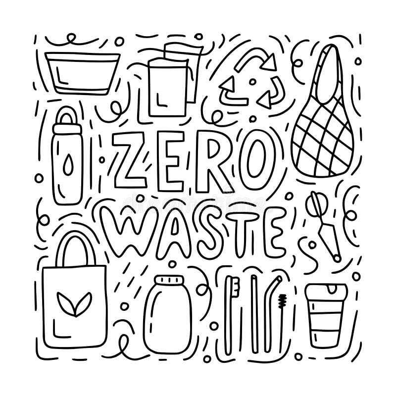 Zero waste round concept stock vector. Illustration of print - 144968897