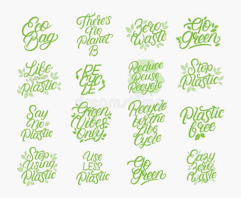 Reduce Reuse Recycle Hand Written Lettering Stock Vector - Illustration ...