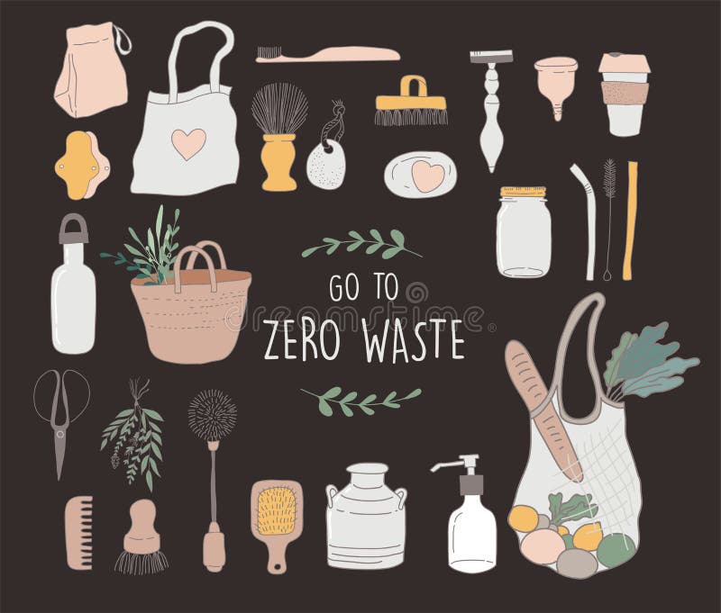 Zero Waste, Environmental, Go Green Concept Design. Vector Illustration ...