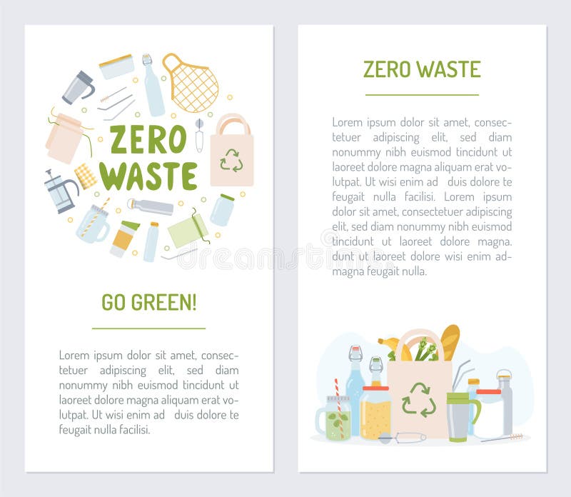 Zero waste flyers stock vector. Illustration of strainer - 144310991