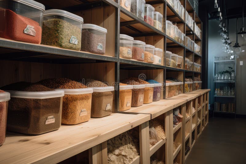 Zero-waste Grocery Store, with Bulk Bins and Reusable Packaging Stock ...