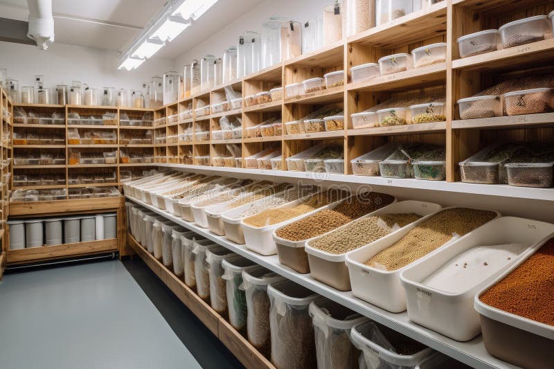 Zero-waste Grocery Store, with Bulk Bins and Reusable Packaging Stock ...