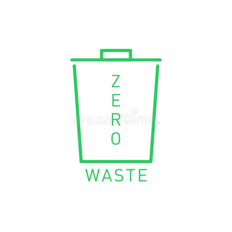 Zero Waste Icon Empty Urn. Eco Label, Green Emblem. Vector Illustration ...