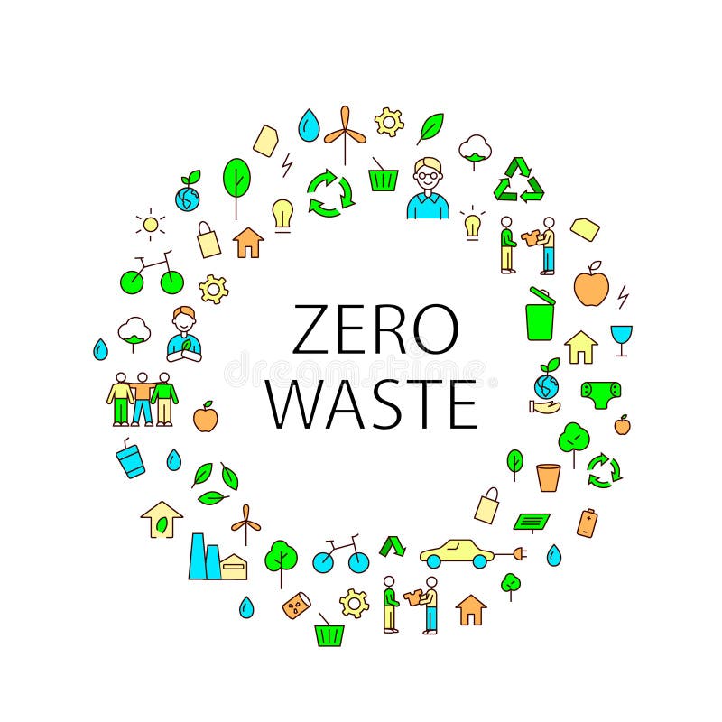 Zero Waste Idea Color Vector Icon. Earth Pollution. Save the Planet ...
