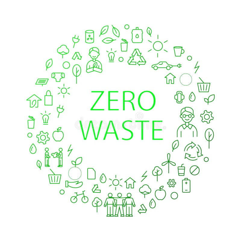 Zero Waste Idea Gradient Vector Icon. Save the Planet Stock Vector ...