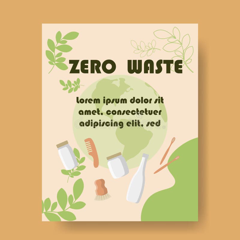 Zero Waste Infographic Vector Poster Card. Environment Care ...