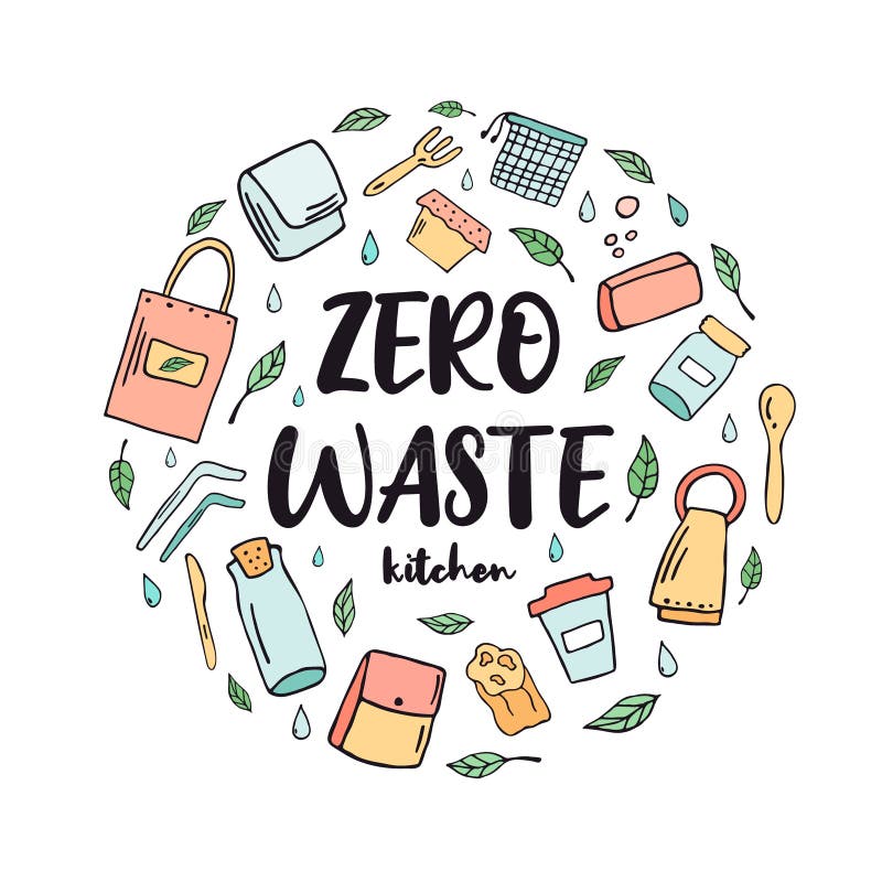 Zero Waste Kitchen Concept. Abstract Design Stock Vector - Illustration ...