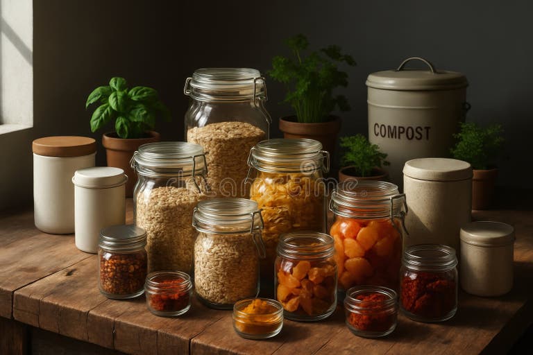 Zero Waste Kitchen Pantry with Bulk Food Storage in Reusable Glass Jars ...