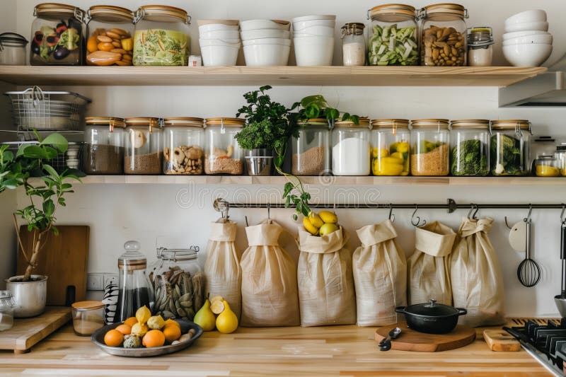 Zero-waste Kitchen Setup with Reusable Containers, Eco-friendly and ...