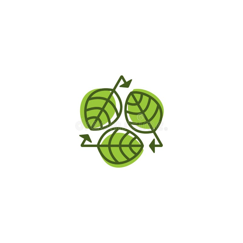 Zero Waste, Leaf Recycle. Vector Icon Template Stock Vector ...