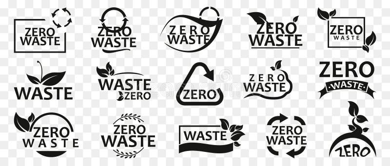 Zero Waste Logo Emblem Collection. Set of Zero Waste Icons Stock Vector ...