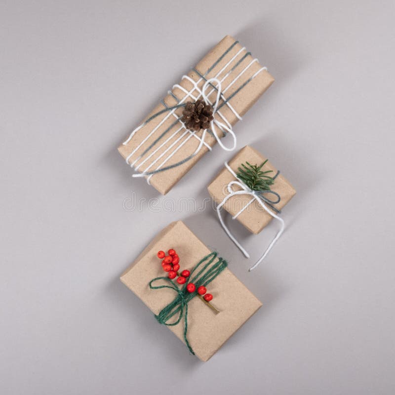 Zero Waste and Natural Packing for Presents. Stock Photo - Image of ...